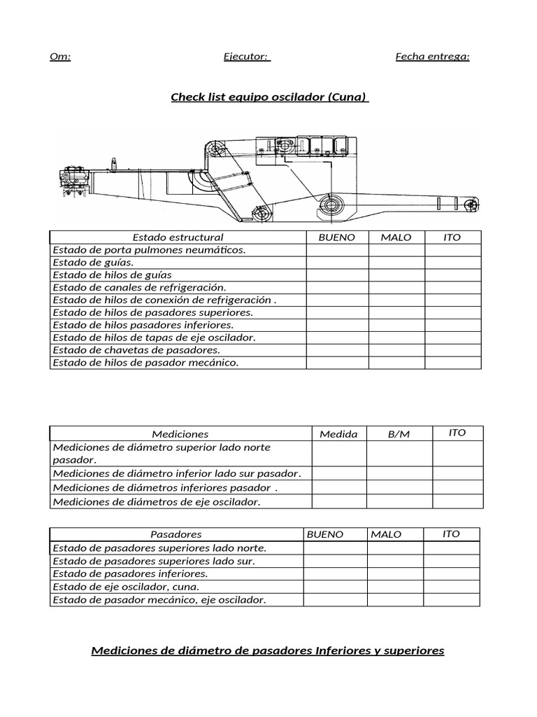 Check List Oscilacion | PDF