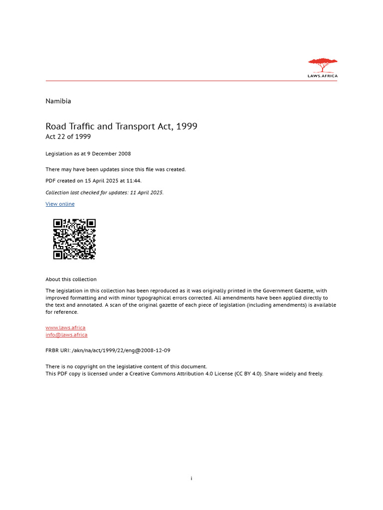 Road Traffic and Transport Act 1999 | PDF | Driver's License | Road