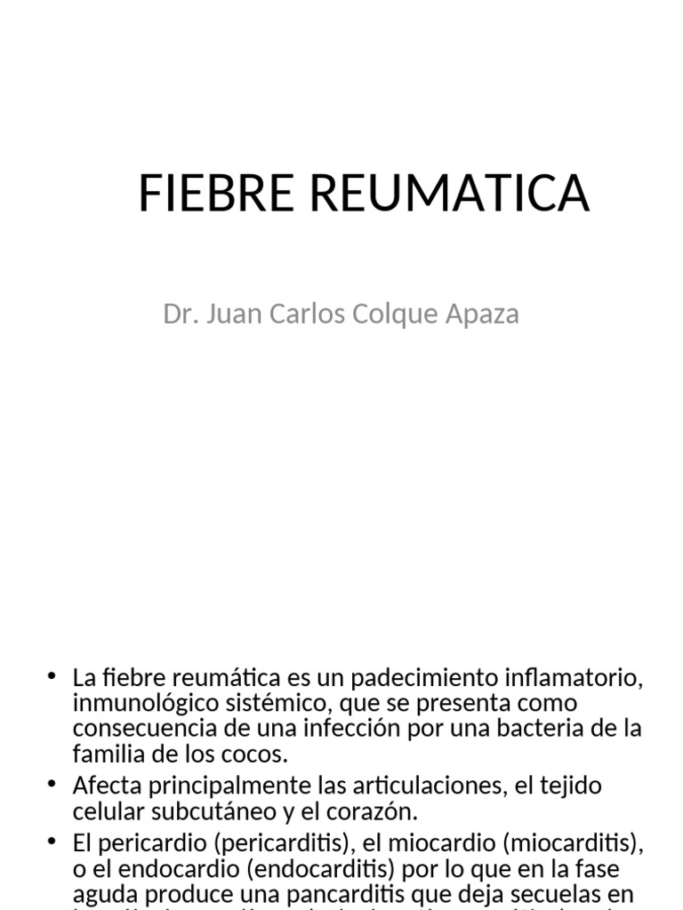 Fiebre Reumatica | PDF | Especialidades Medicas | Enfermedades y trastornos