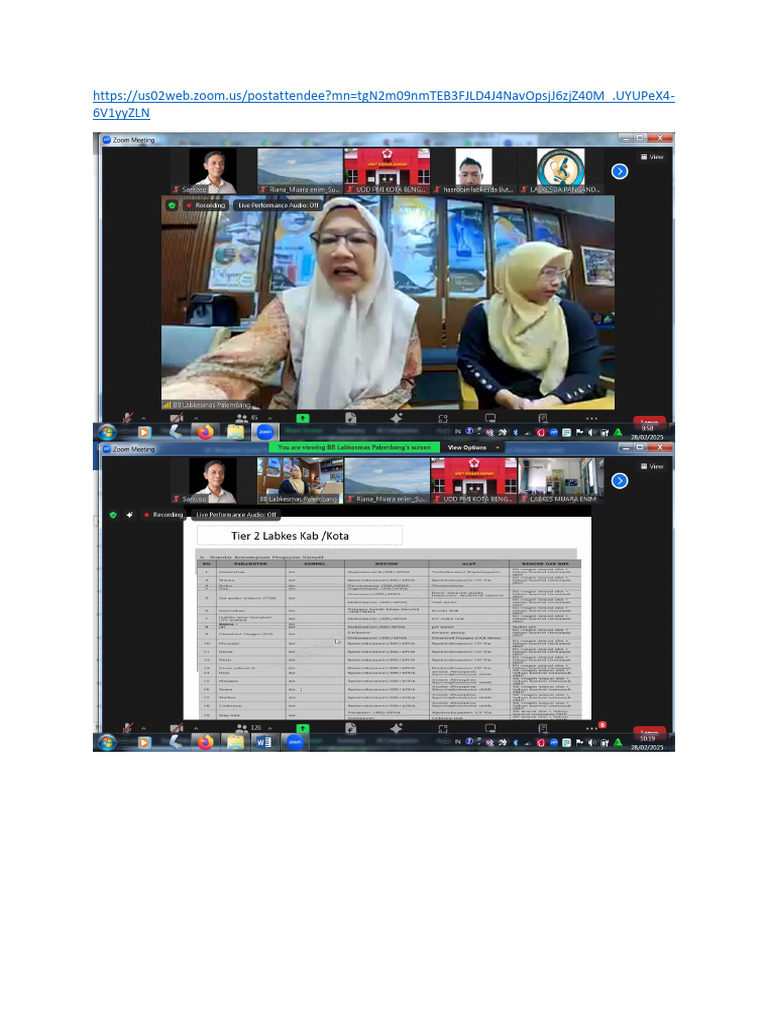 Mengikuti Epinet Pemeriksaan Kualitas Air Minum Dan Air Bersih BBLKM Palembang | PDF