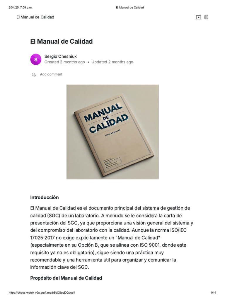 El Manual de Calidad | PDF | Calidad (comercial) | Laboratorios