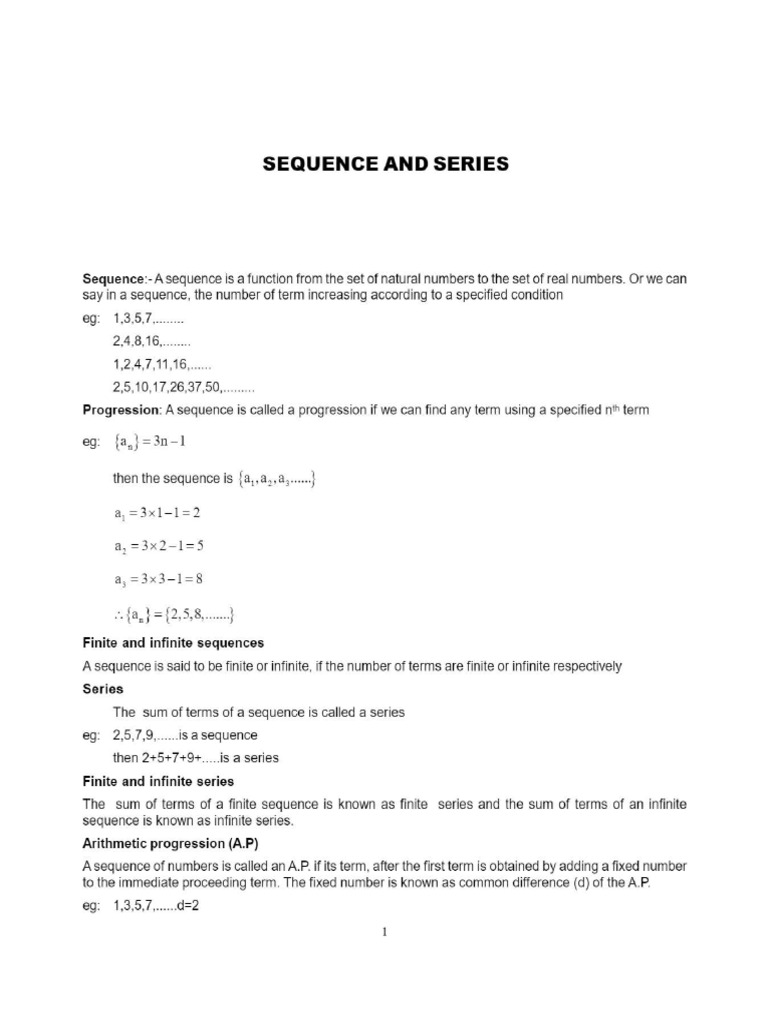 Sequences and Series | PDF