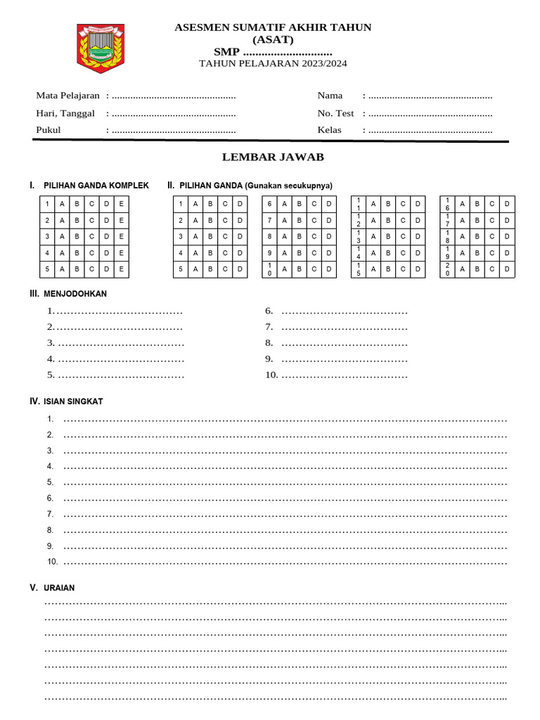 LJK ASAT 7 2024 TIM 1 | PDF
