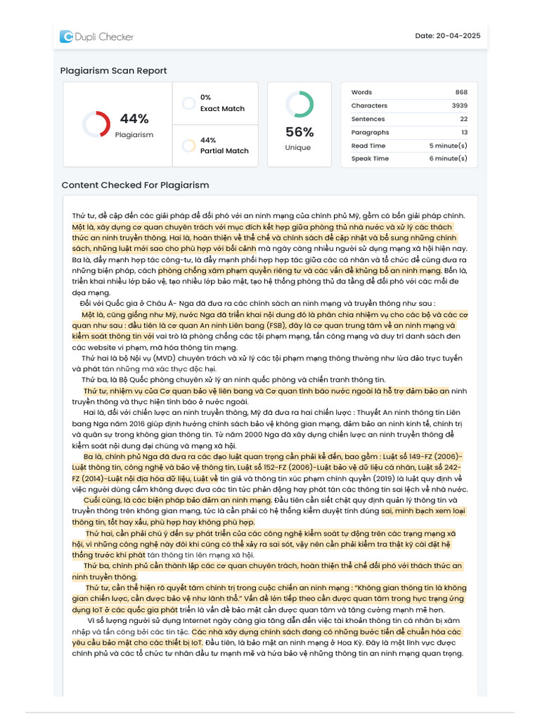 Duplichecker Plagiarism Report | PDF