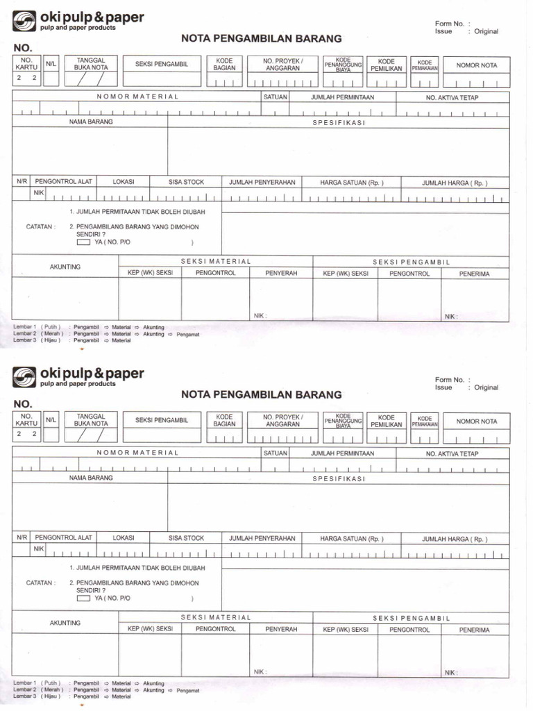 Form Pengambilan BBM | PDF