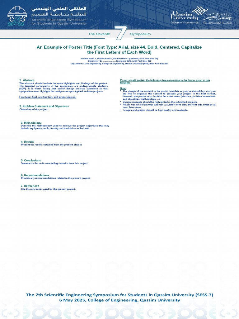 SESS-7 Poster Template - A0 | PDF | Arial | Typefaces