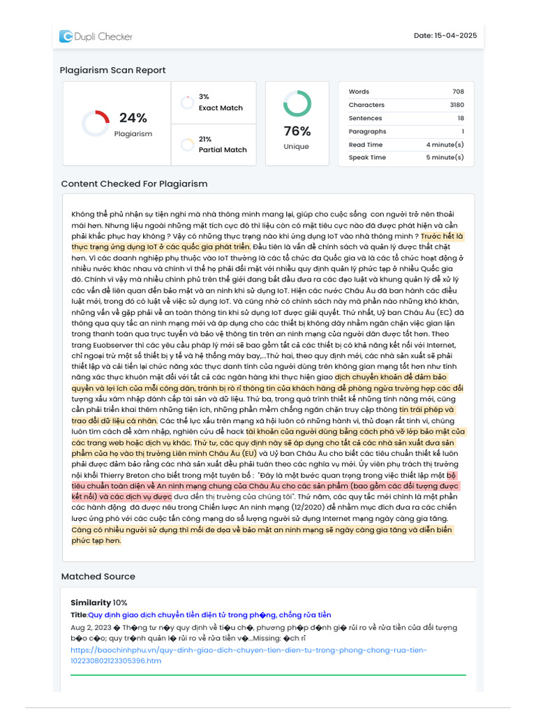 Duplichecker Plagiarism Report | PDF