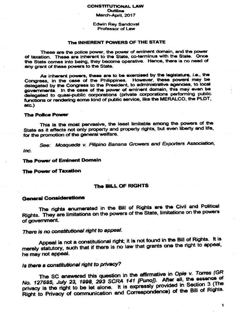 Consti - Sandoval Handout | PDF