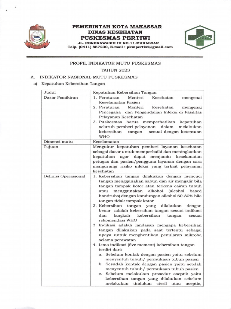 profil indikator mutu | PDF