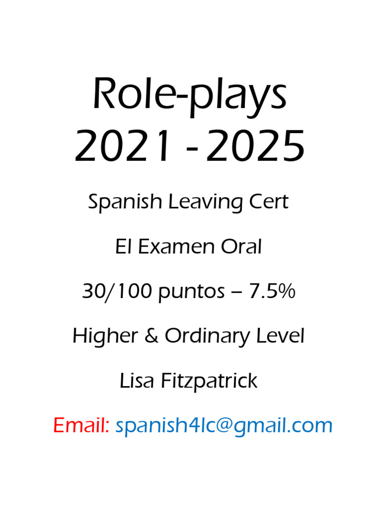 Spanish Leaving Cert Role-Play Guide | PDF