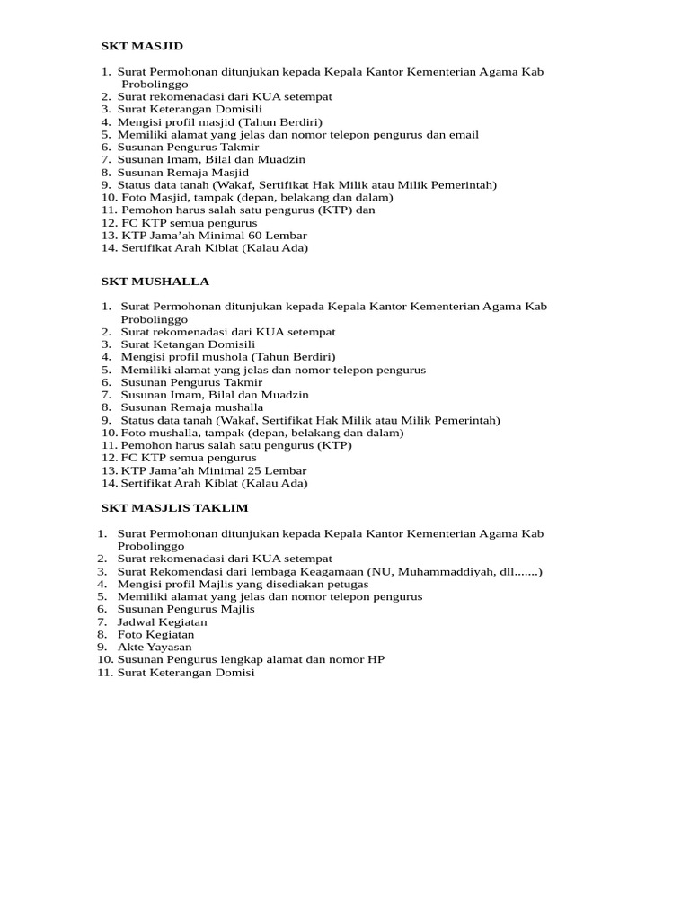 Persyaratan SKT | PDF