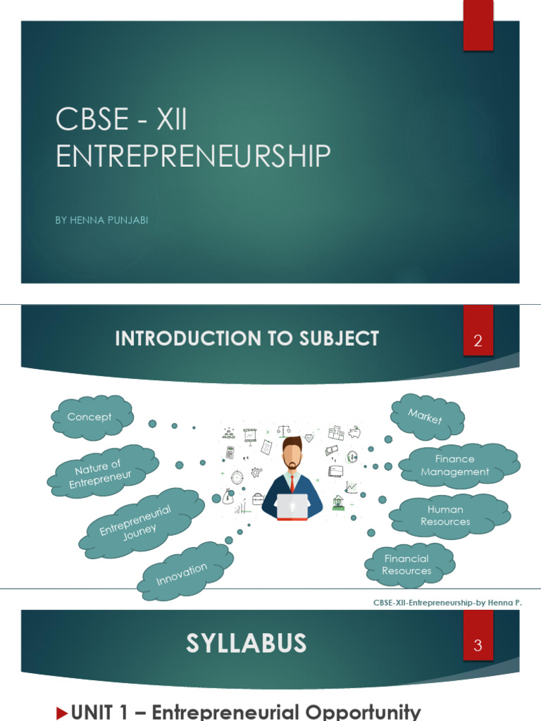 XII - Entrepreneurship Chapter 1 | PDF | Entrepreneurship | Market ...