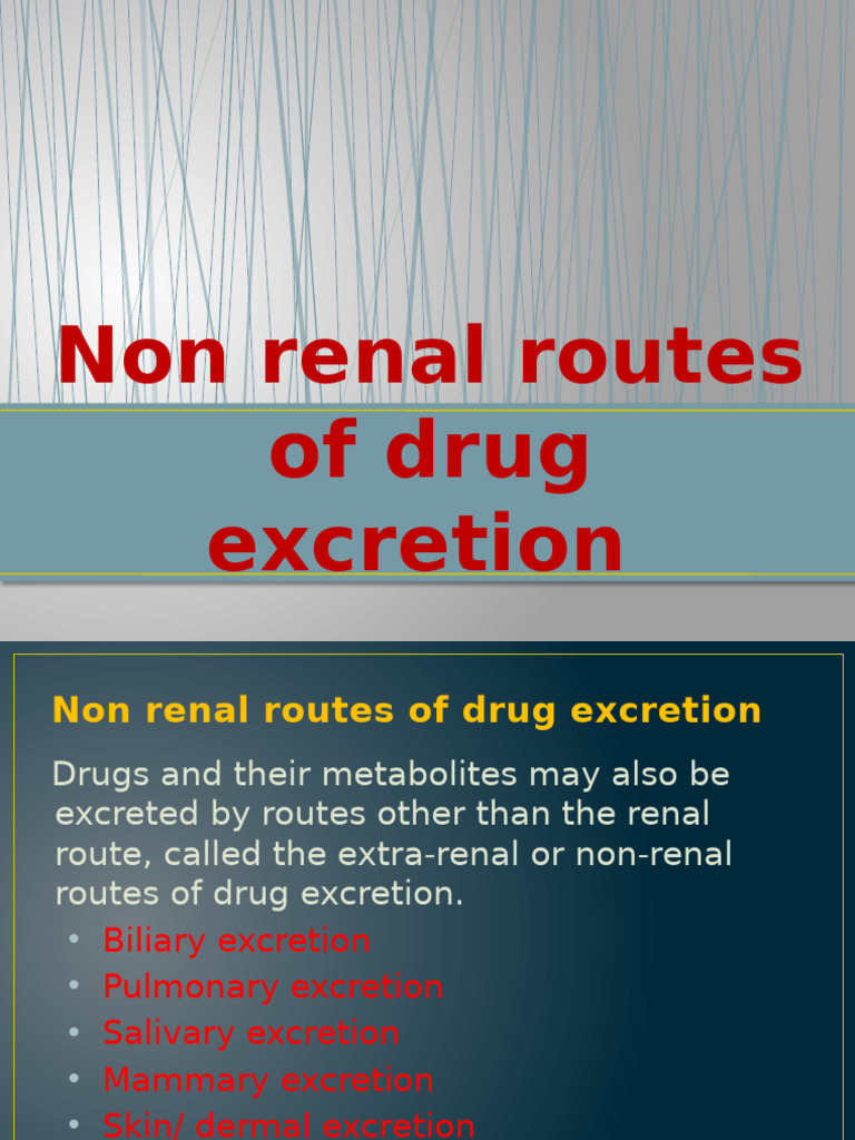1.c Non Renal Routes of Drug Excretion | PDF | Bile | Liver