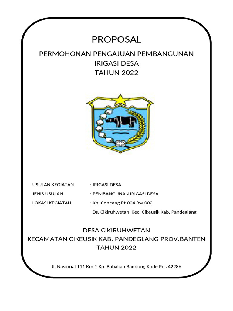 Proposal Irigasi KP Coneang | PDF