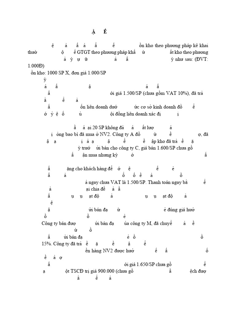 BT TỔNG HỢP KTTC F2 2025 | PDF