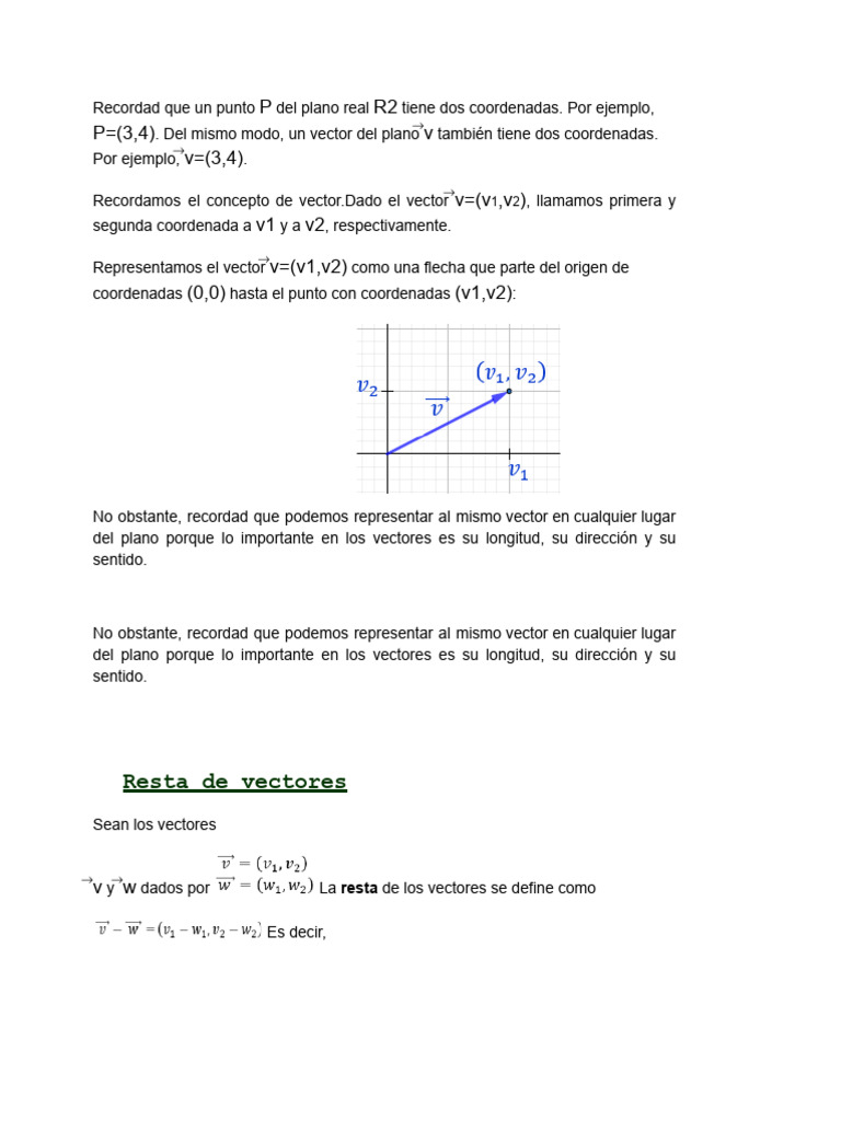 Resta de Vectores | PDF