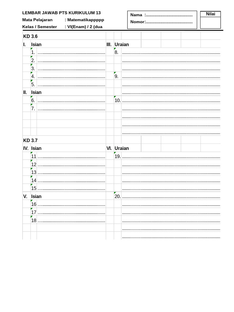 Lembar Jawab | PDF