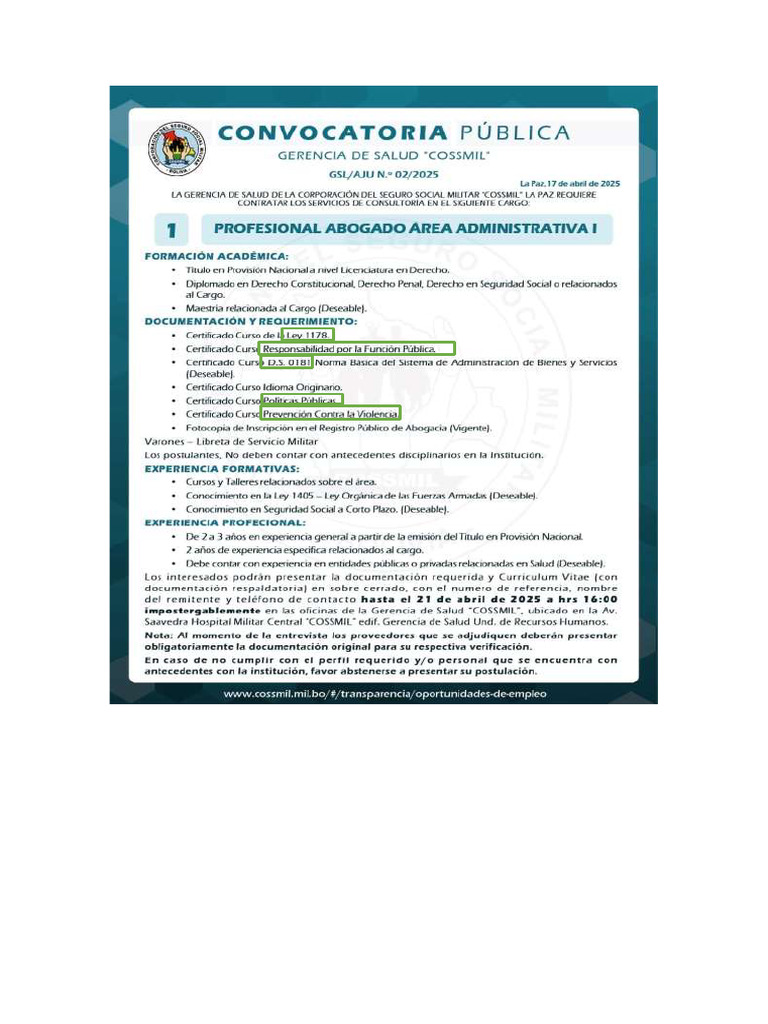 Gerencia de Salud Cossmil | PDF