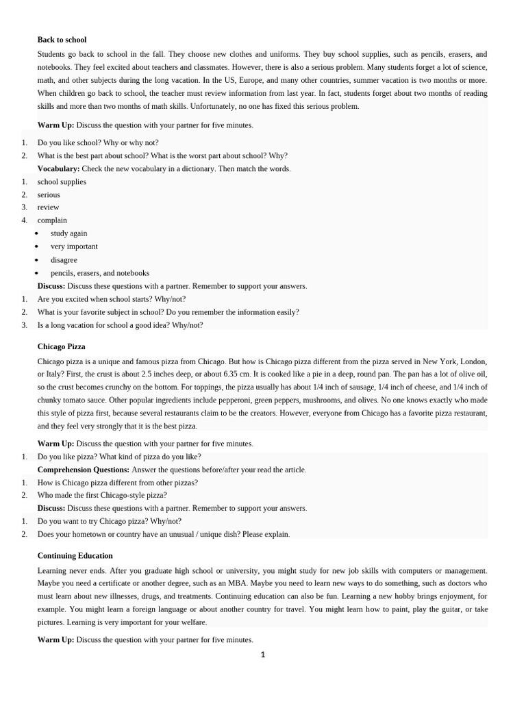 Speaking 1 | PDF | Hamburgers | Chocolate