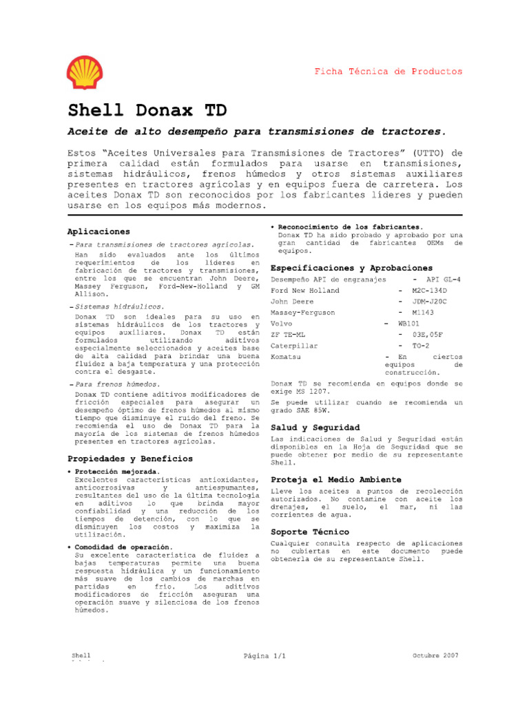 Shell Donax TD | PDF