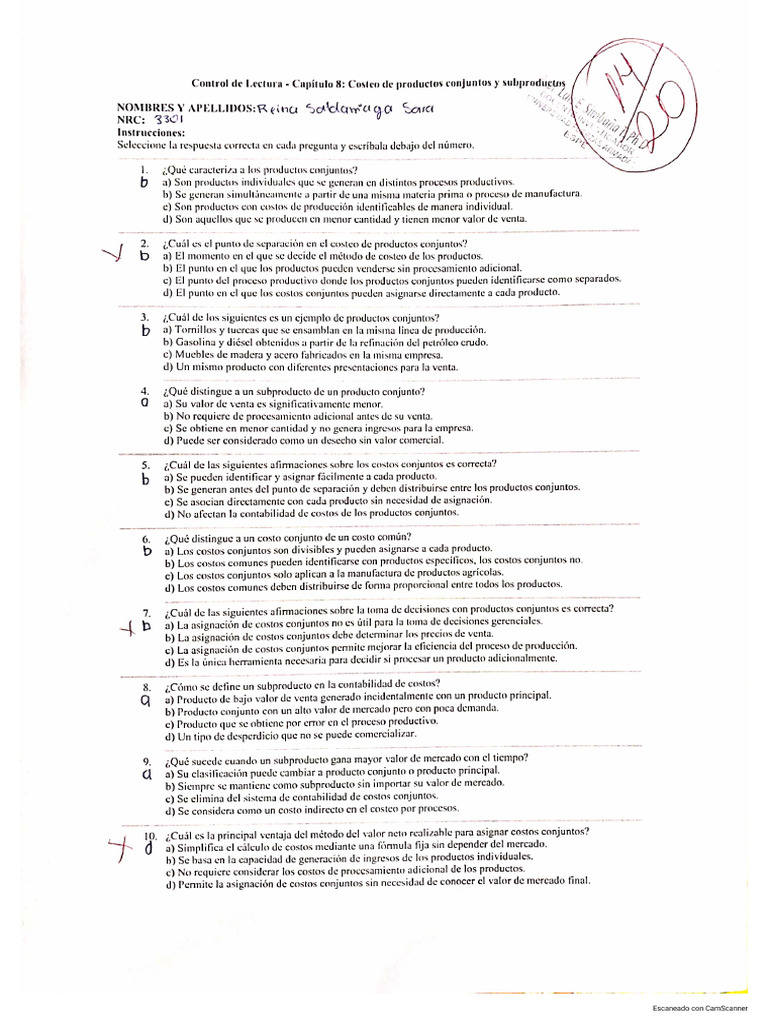 Capitulo 8. Control de Lectura | PDF