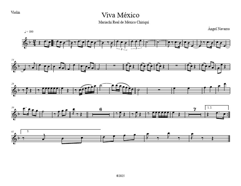 Viva México Violín 1 Real de México | PDF