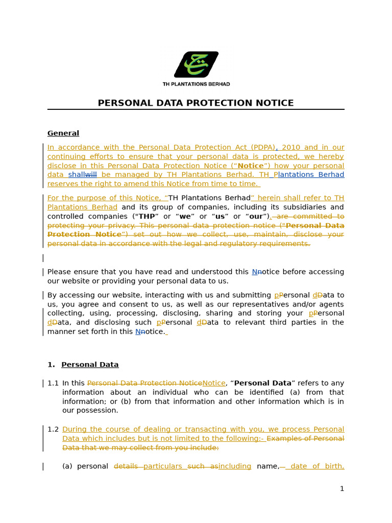 THP Personal Data Protection Notice (Edited by Legal Dept 26.02.2025 ...