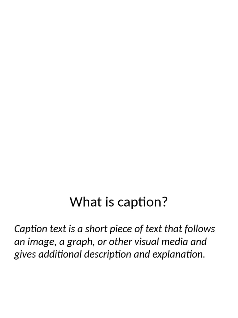 Creating Caption | PDF