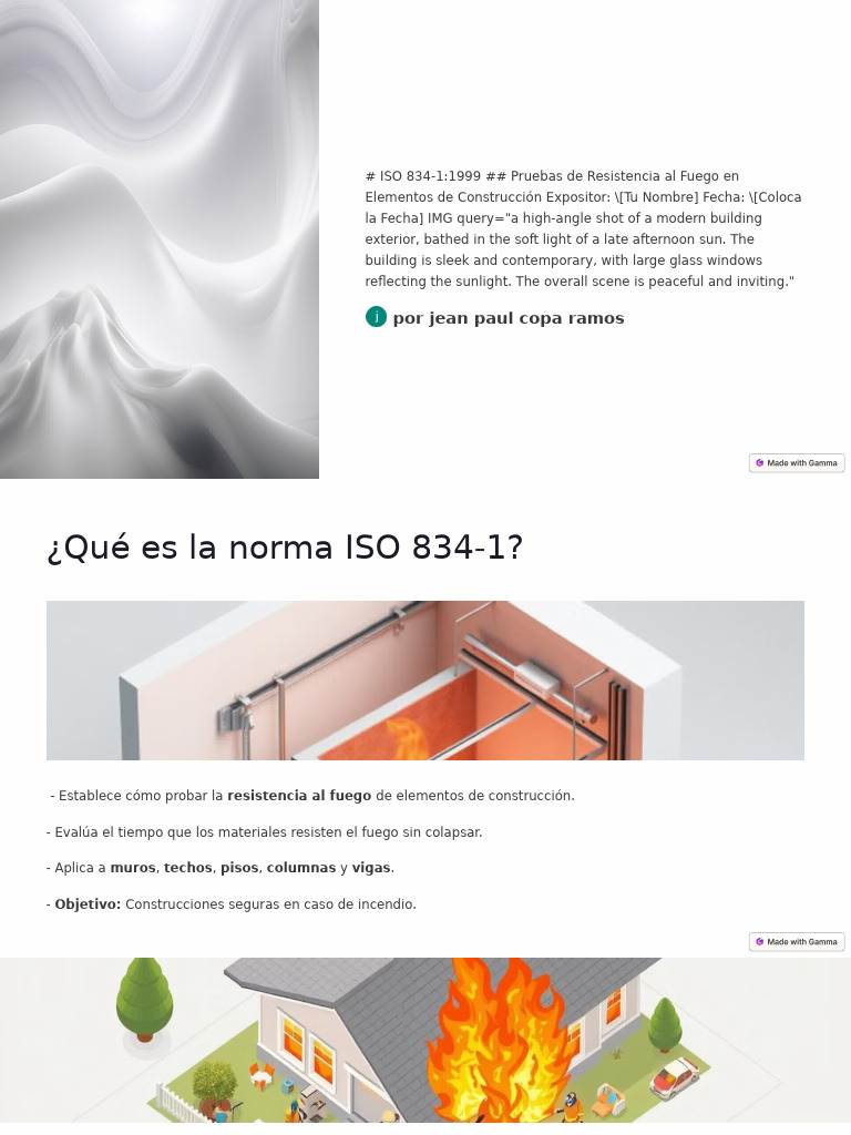 ISO 834 11999 Pruebas de Resistencia Al Fuego en Elementos de ...