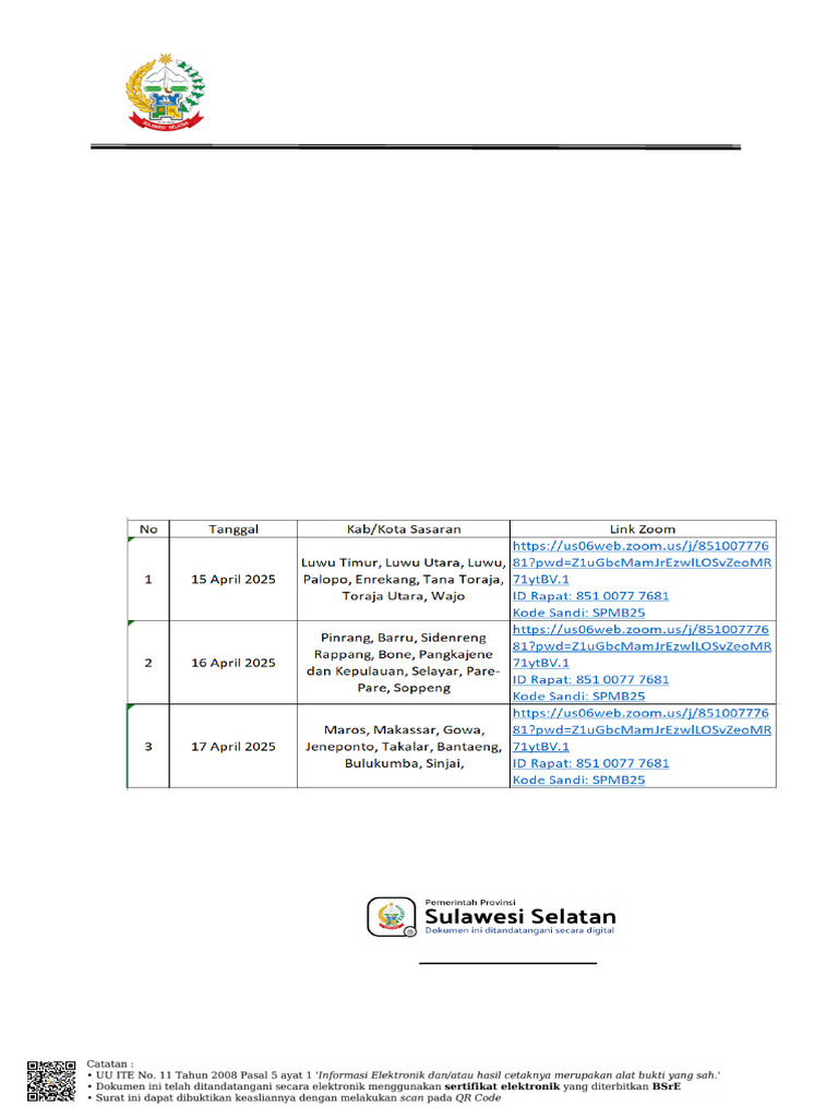 Undangan Rapat Sosialisasi Pra Pendaftaran SPMB 2025 (KEPSEK) | PDF