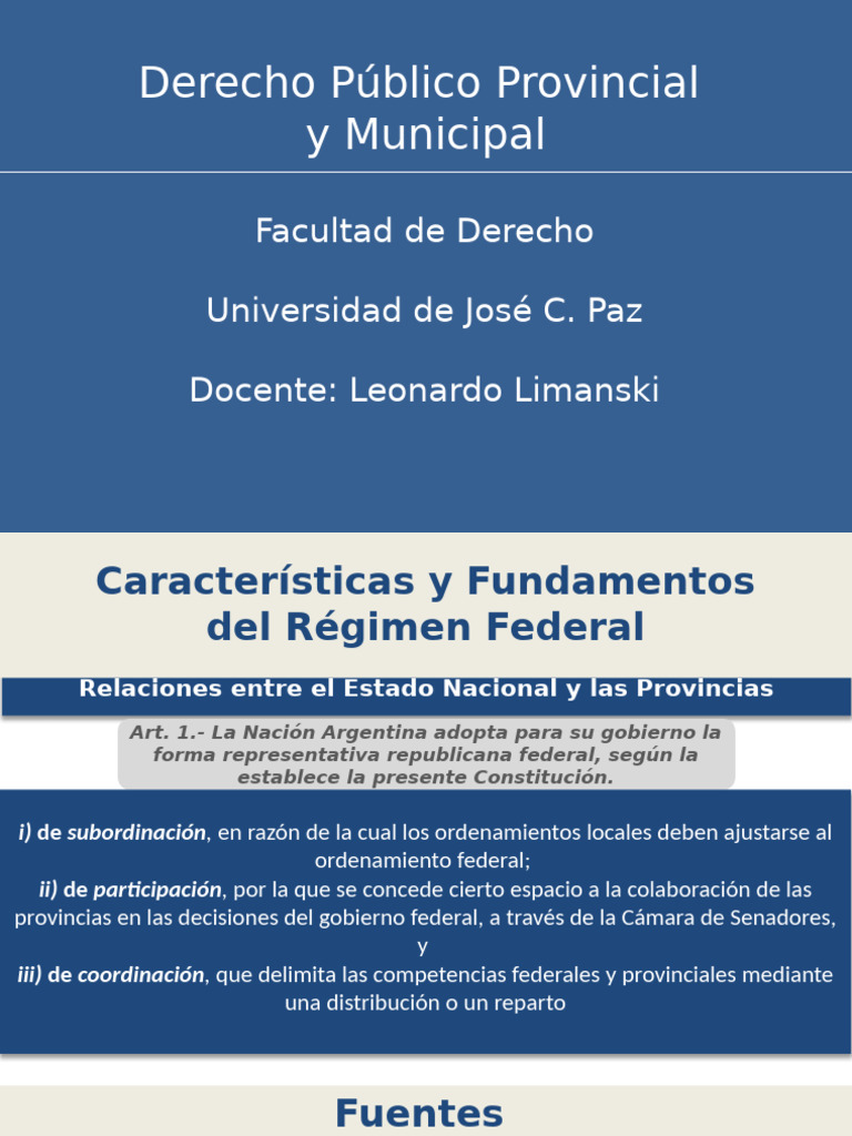 Clase 2 - Régimen Federal Argentino | PDF | Judicaturas | Federación