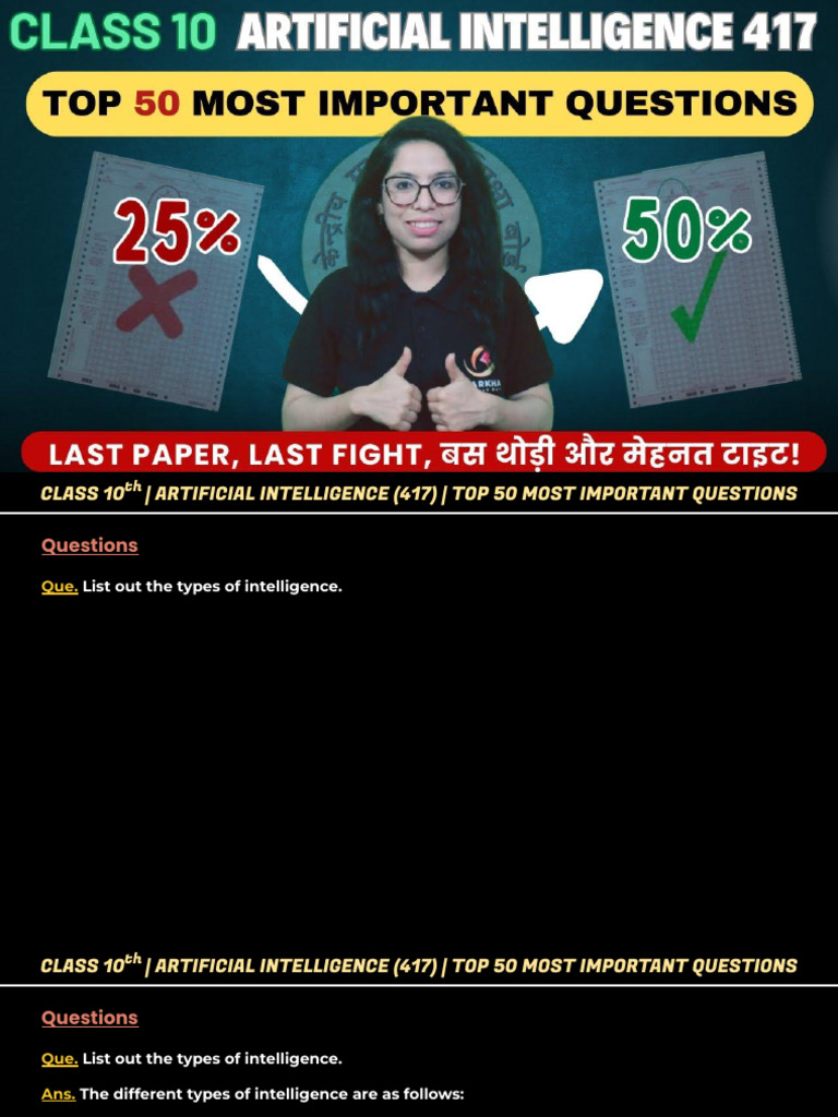 Class 10 AI 165 Final Live Slides Barkha Mam | PDF | Artificial Intelligence | Intelligence (AI ...