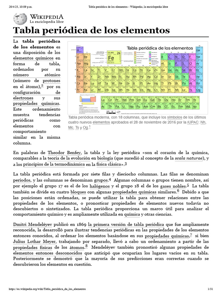 Tabla periódica de los elementos - Wikipedia, la enciclopedia libre ...