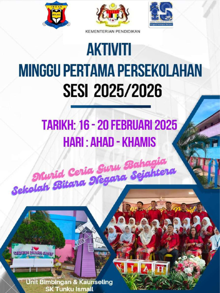 Jadual Aktiviti Minggu Pertama Persekolahan Sesi 2025 2026 | PDF