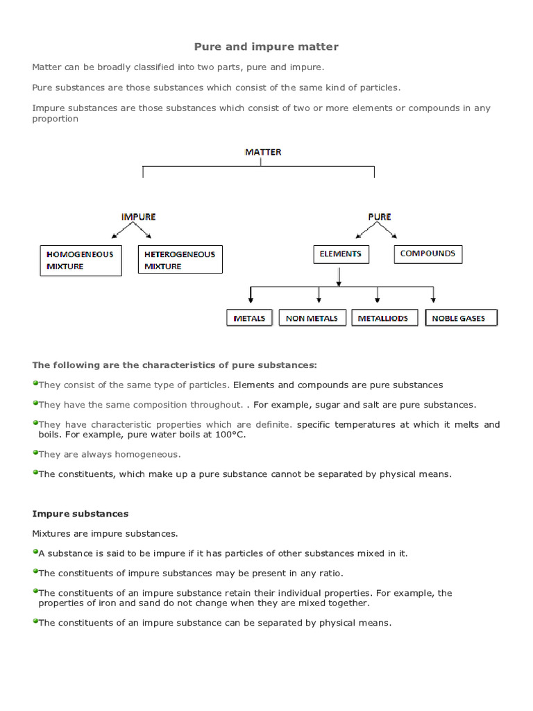 IB Chemistry HL: Pure and Impure Substance Questions | PDF