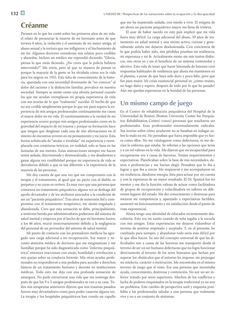 Terapia Ocupacional Willard Amp Spackman - Compress - p0165 0167 | PDF | Terapia | Trauma ...