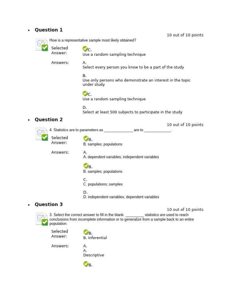 Biostatics Quiz 1 Answers | PDF | Statistics | Statistical Inference