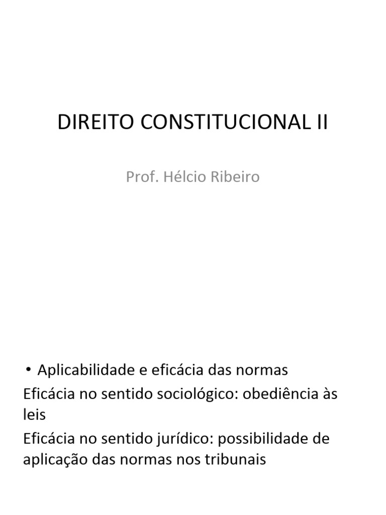 Eficácia e Interpretação das Normas Constitucionais | PDF ...