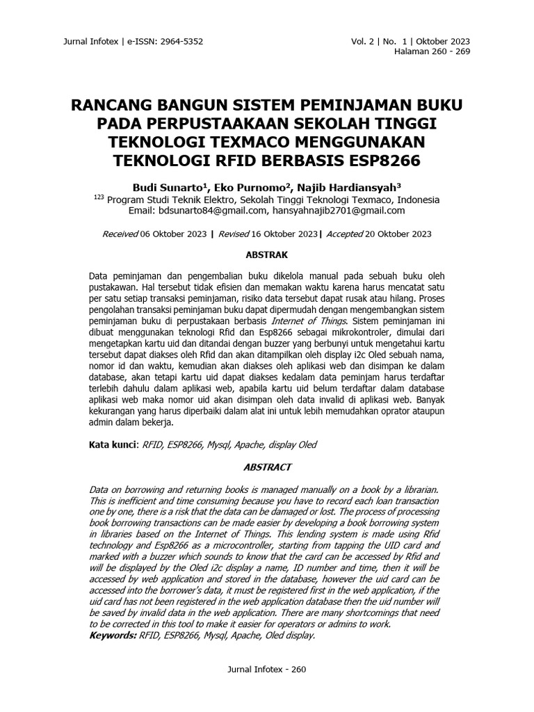 Sistem Peminjaman Buku Berbasis RFID | PDF