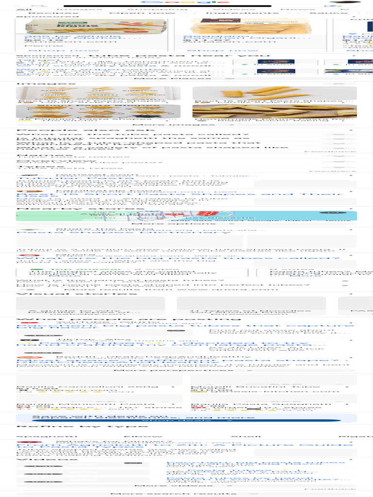 Types of Tube-Shaped Pasta Explained | PDF | Pasta | Asian Cuisine