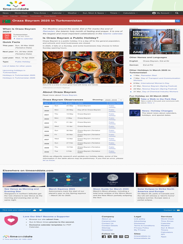 Oraza Bayram 2025 in Turkmenistan | PDF | Eclipse | Solar System
