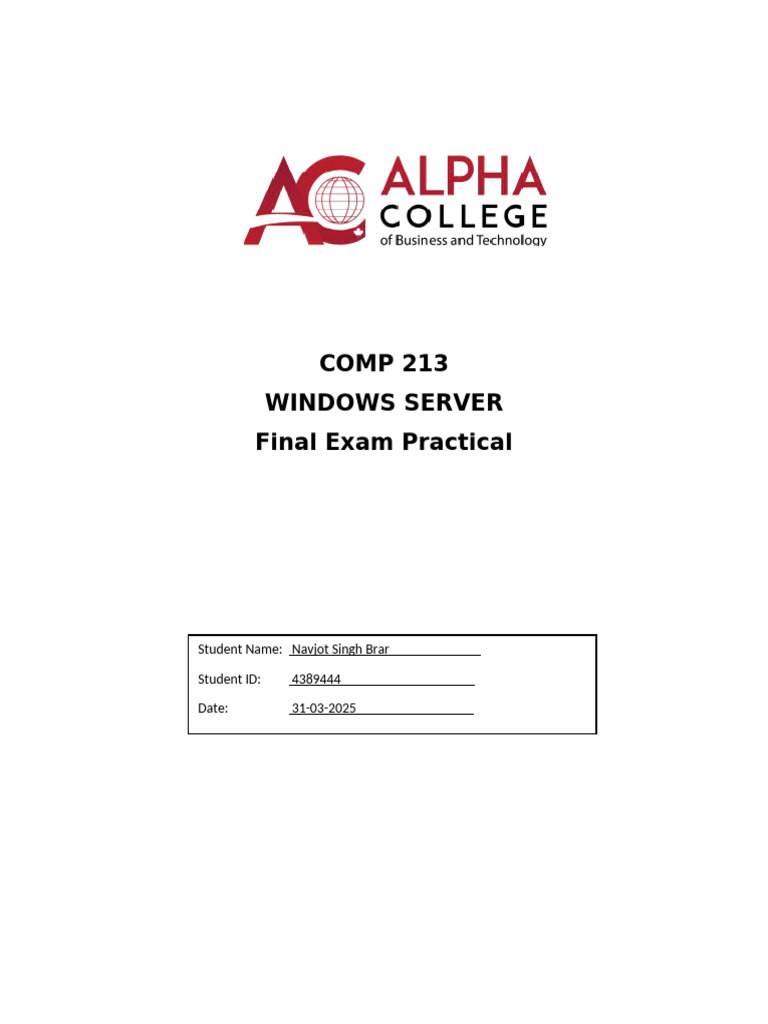 COMP 213 Final Exam Practical-3 | PDF
