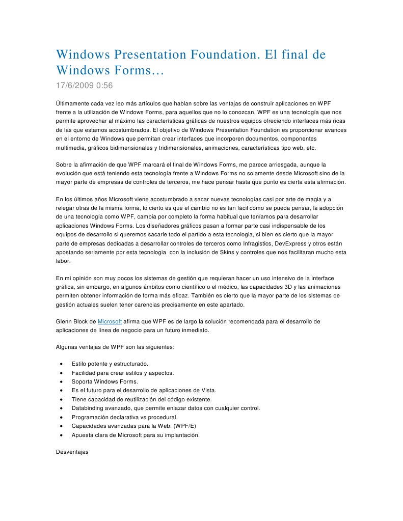 Windows Presentation Foundation | PDF | Fundación de presentación de Windows | Microsoft