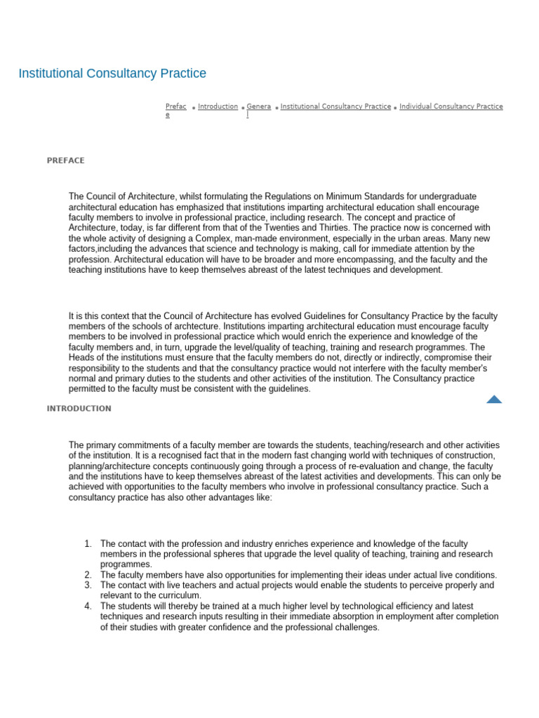 6 Institutional Consultancy Practice | PDF