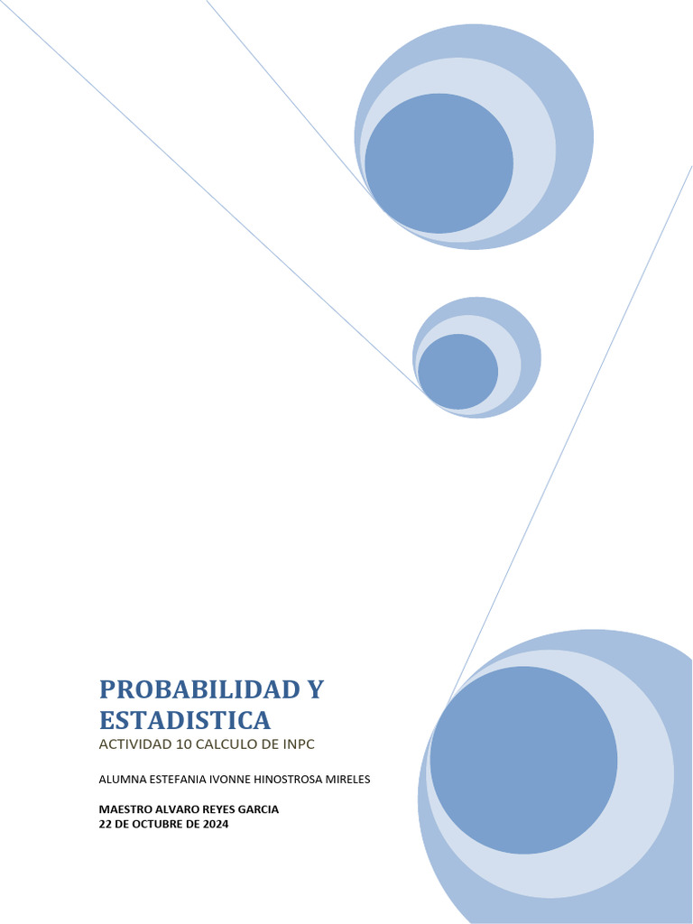 Probabilidad y Estadistica Act 10 | PDF | Índice de precios al consumidor | Economias