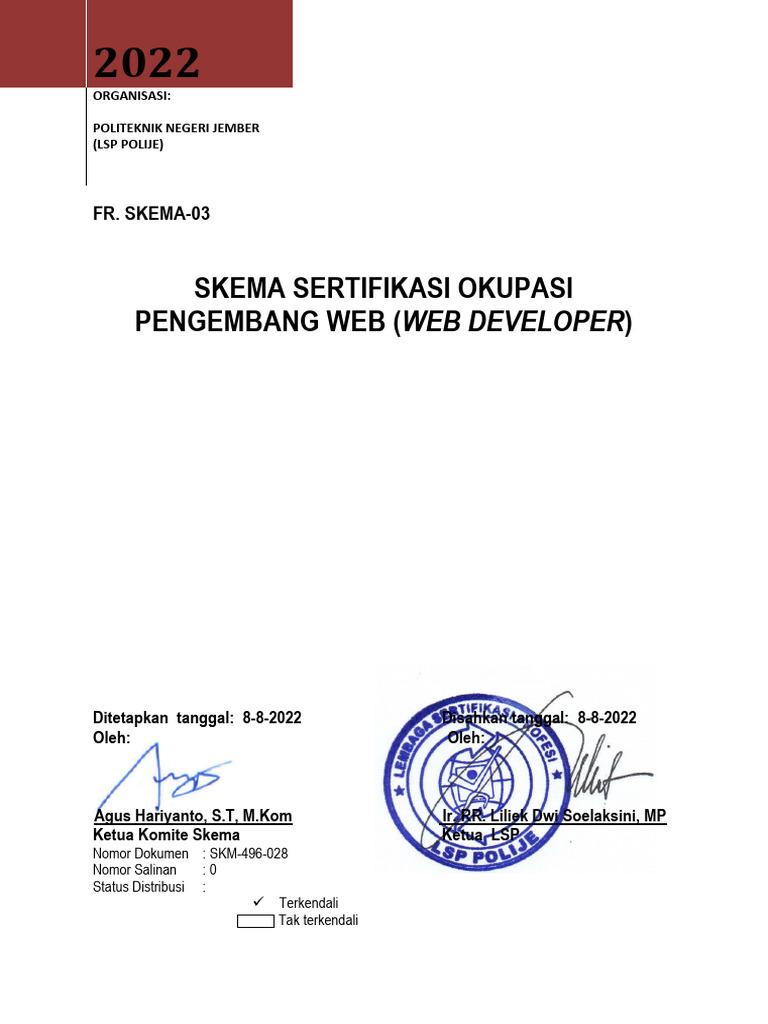 Skema Sertifikasi Pengembang Web 2022 | PDF