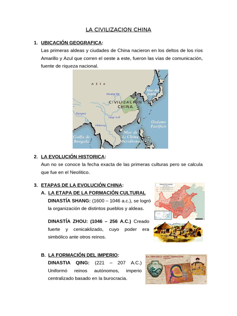 Ubicación Geográfica de la China Antigua | PDF