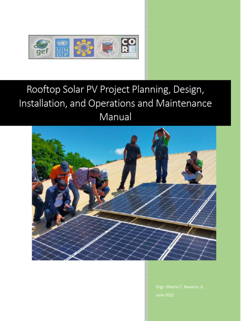Rooftop Solar PV Project Planning, Design, Installation, and Operations and Maintenance Manual ...