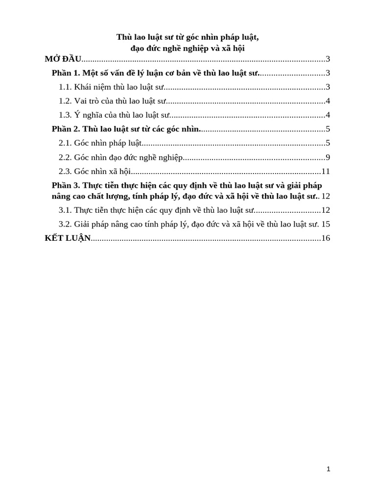 Thù lao luật sư từ góc nhìn pháp luật | PDF