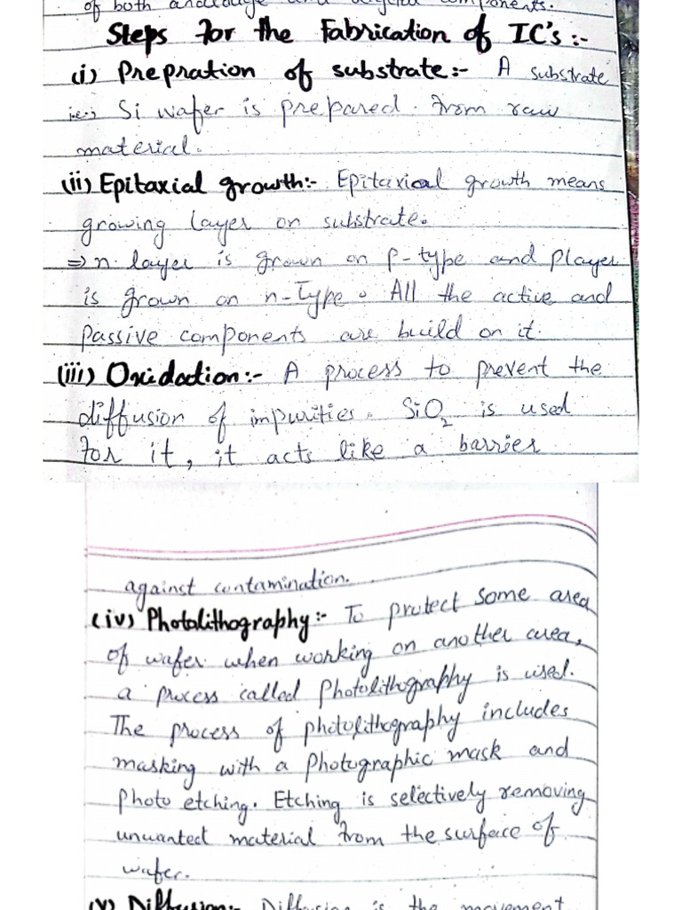 steps for fabrication of Ics | PDF